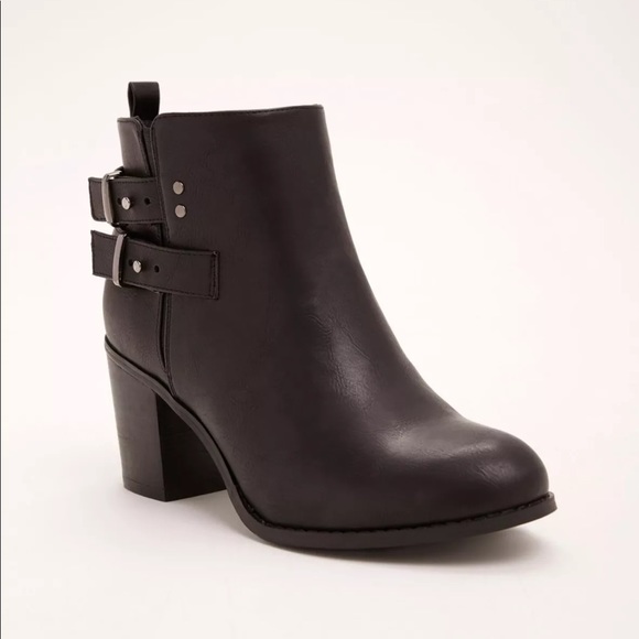 torrid | Shoes | Nwt Torrid Black Double Strap Heeled Ankle Boots ...